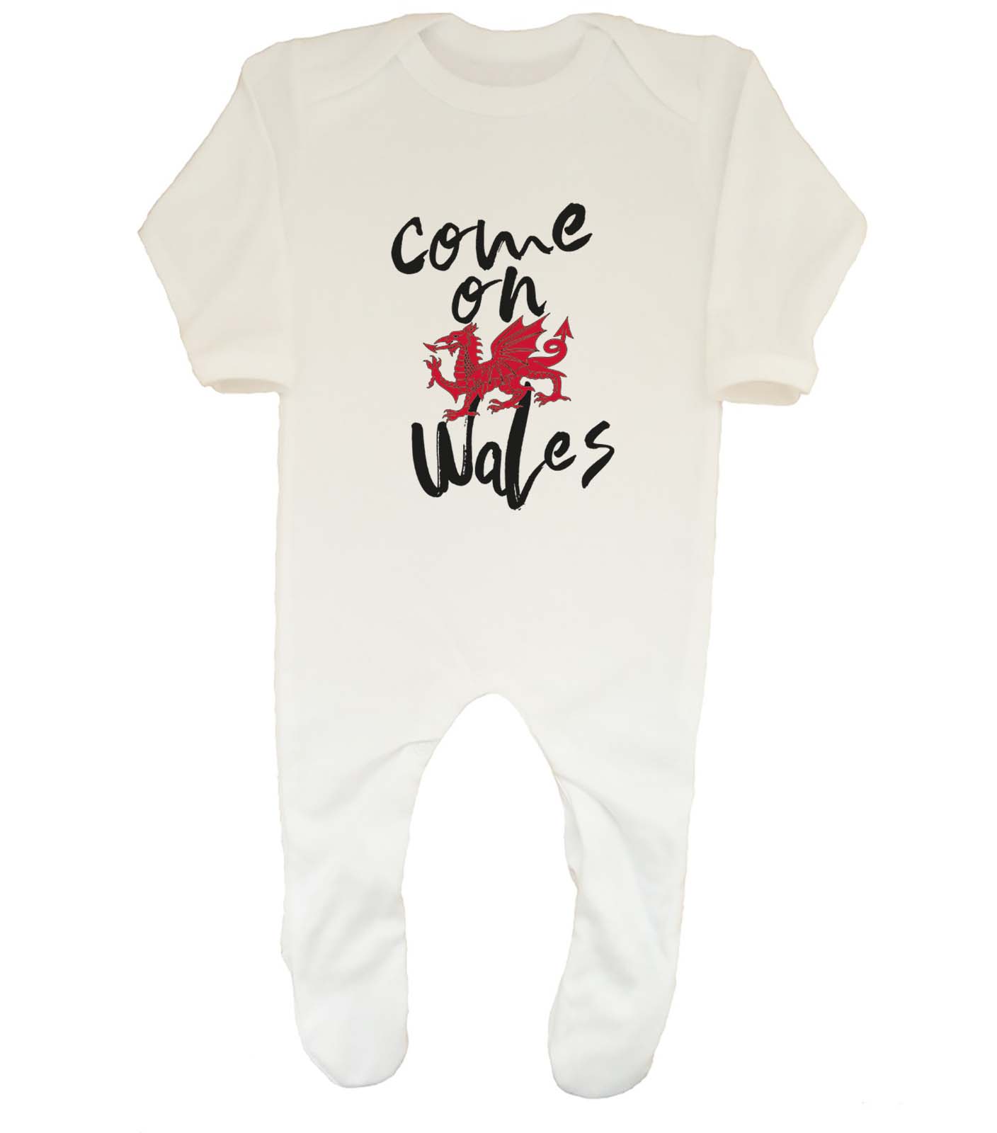 Come on Wales Welsh Dragon Football World Cup Baby Grow Sleepsuit Boys ...