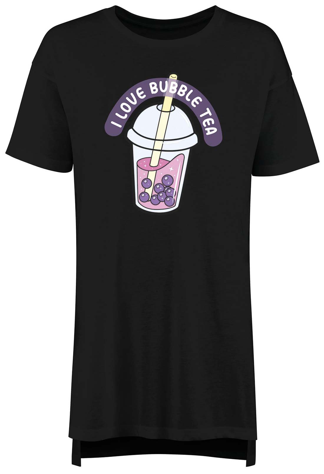 Love Bubble Tea Nightie Womens Boba Lover Topiaca Ladies Night Shirt ...